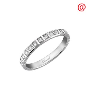 全新 CHOPARD 蕭邦 ICE CUBE 戒指 827702-1291 18kt白金鑲鑽 銀色